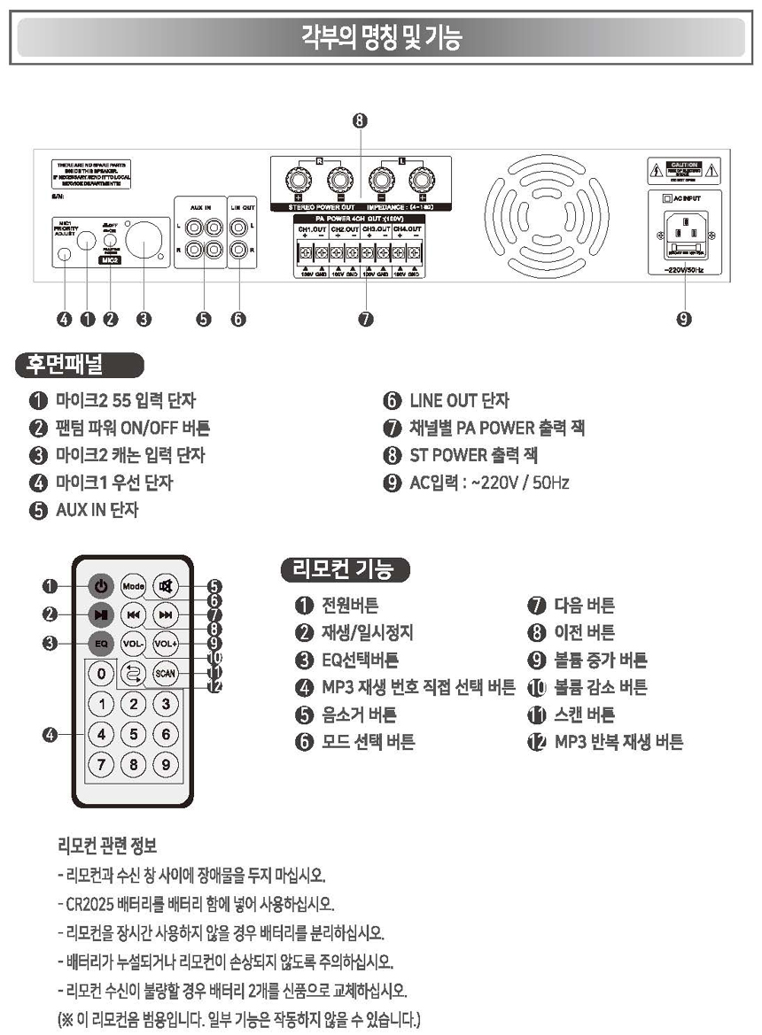 LH-140 카날스 하이/로우 임피던스 동시 사용 앰프, USB, TF, 에코