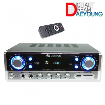 DY-302, 미니 스테레오 하이파이앰프,140W,블루투스,USB,SD,FM라디오,에코,개별 음량조절, 대영음향